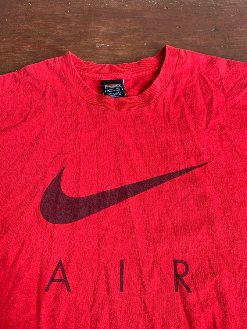 Vintage Nike air shirt (red-black swoosh) 90s nike team tag, Men's ...