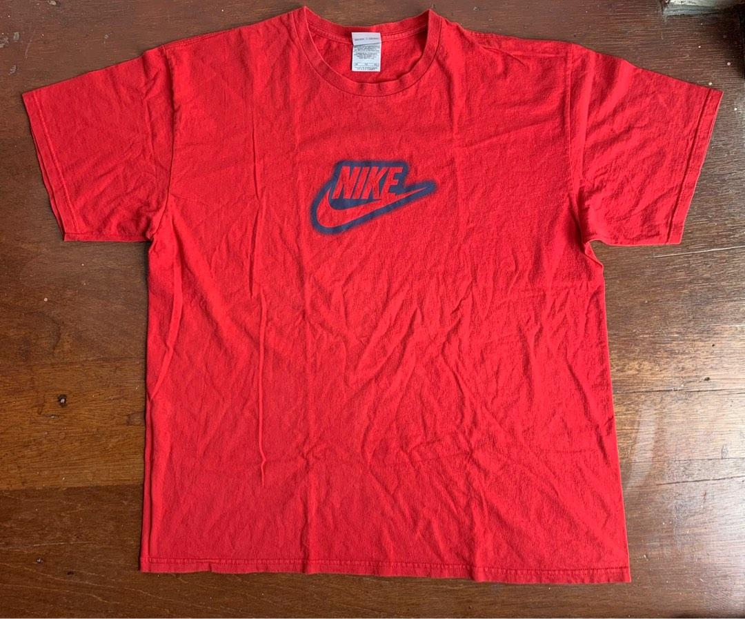 Vintage Nike shirt (red + blue outlined swoosh) y2k tag - early 2000s ...