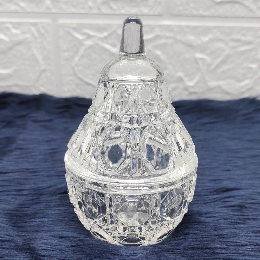 Vintage Pear-Shaped Crystal Trinket Box, Furniture & Home Living, Home ...