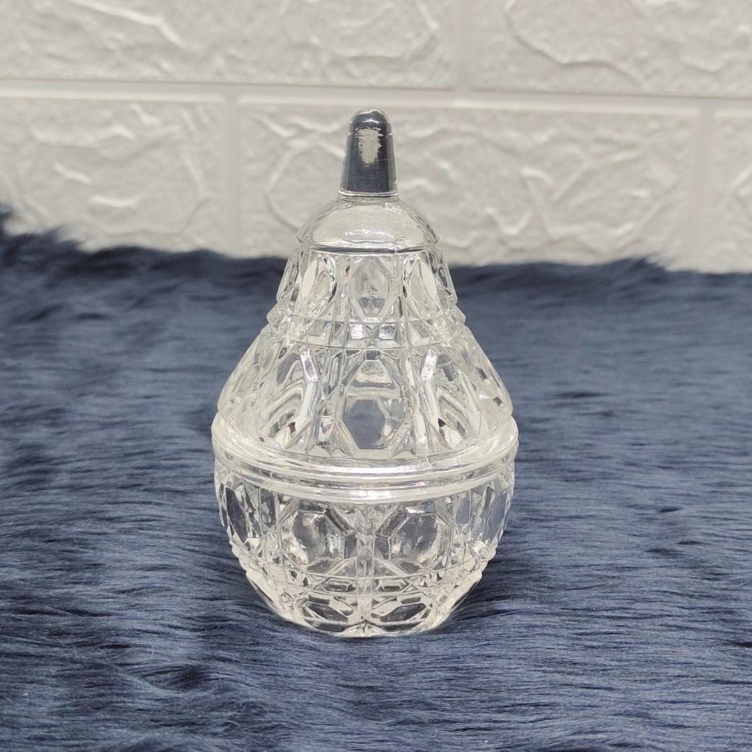 Vintage Pear-Shaped Crystal Trinket Box, Furniture & Home Living, Home ...