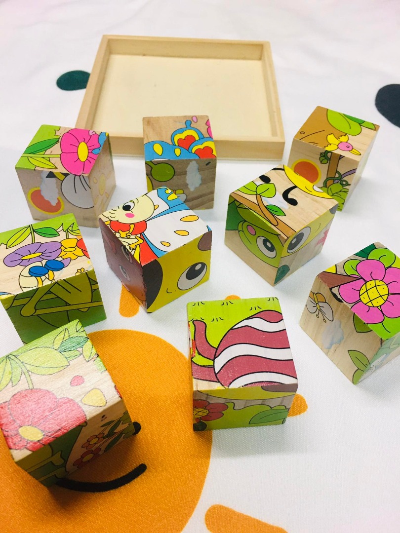 Wooden Puzzle - 6 in 1 cube jigsaw puzzle with mini box, Hobbies & Toys ...