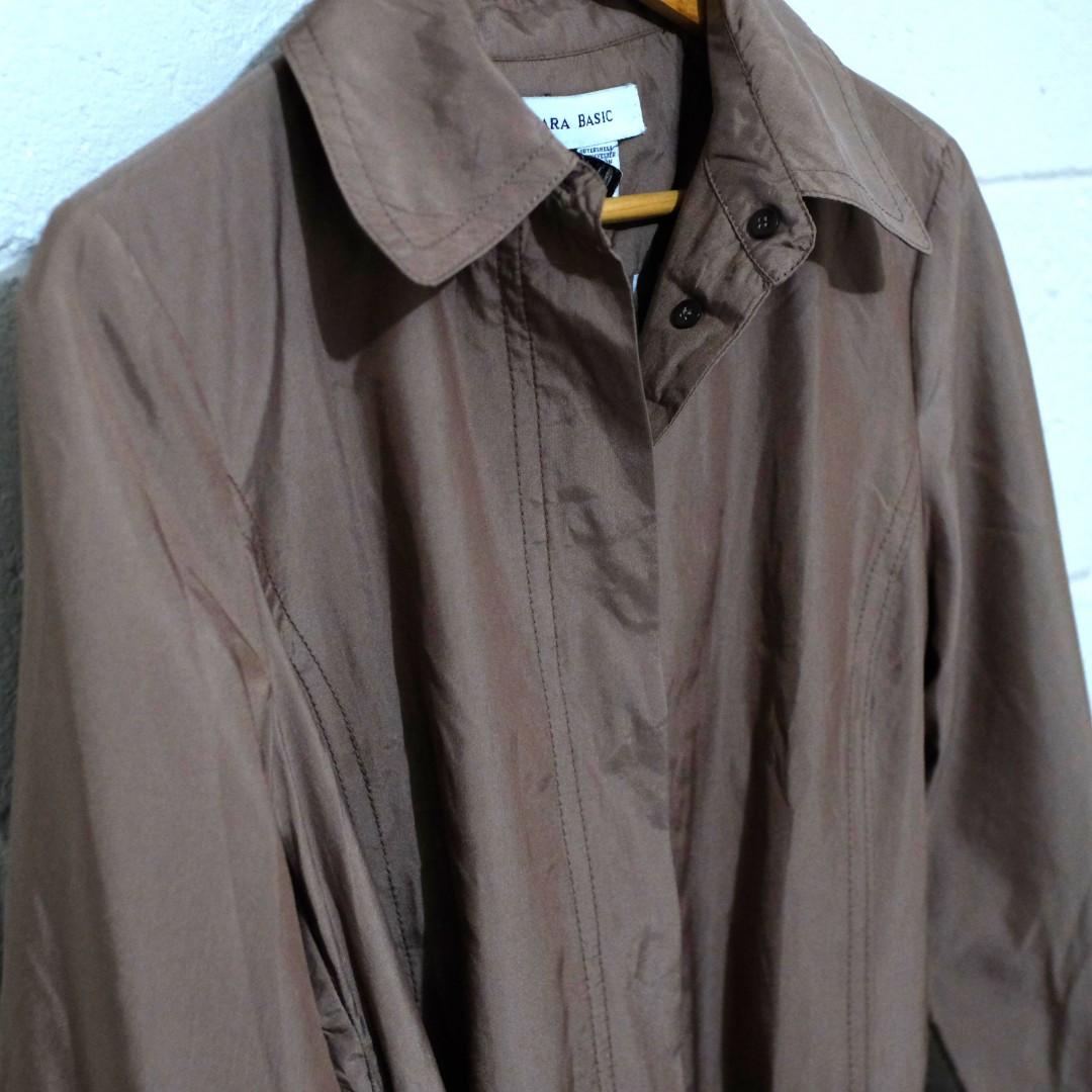 Zara Basic Brown Trench Coat, Women's Fashion, Coats, Jackets and ...