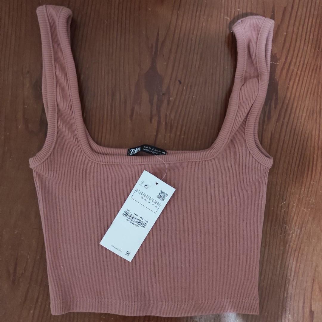 Zara Square neck, Women's Fashion, Tops, Sleeveless on Carousell