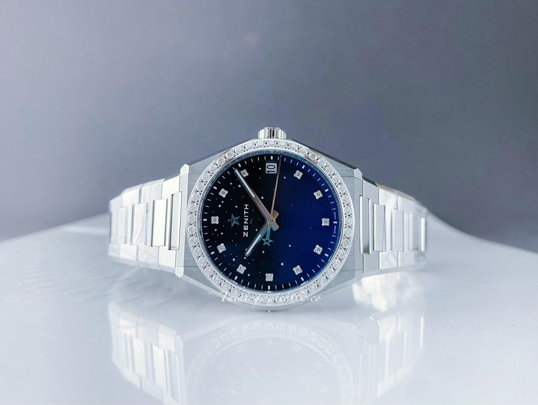Zenith defy midnight gradient blue diamond watch, Women's Fashion ...