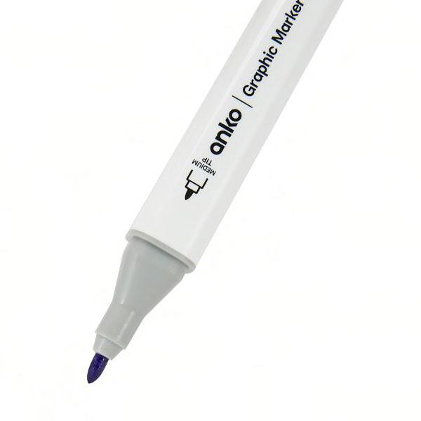 Anko 12 Pack Dual-Tip Graphic Permanent Markers, Hobbies & Toys ...