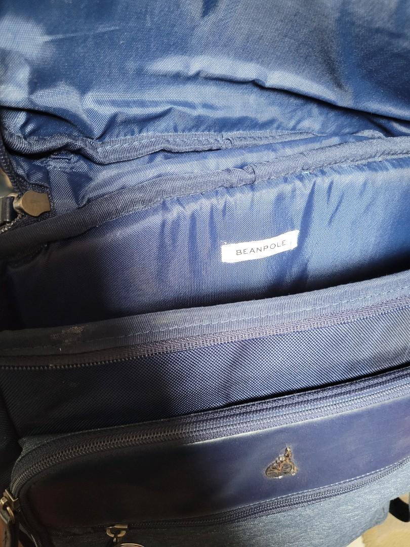 BEANPOLE leather and canvas backpack 16x10x5in, Men's Fashion, Bags ...