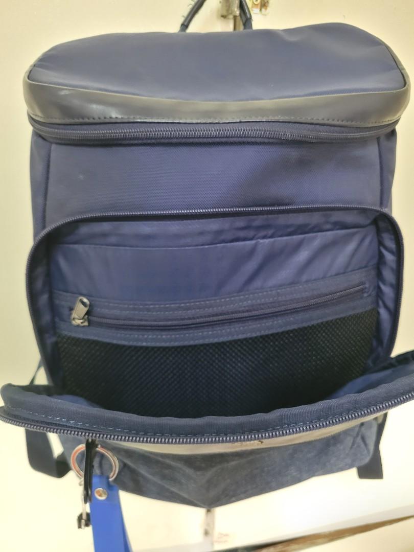 BEANPOLE leather and canvas backpack school bag laptop bag 16x10x5in on ...
