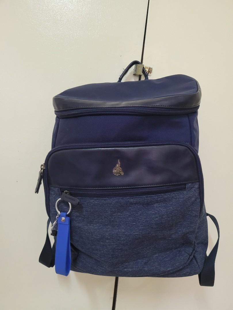 BEANPOLE leather and canvas backpack school bag laptop bag 16x10x5in on ...