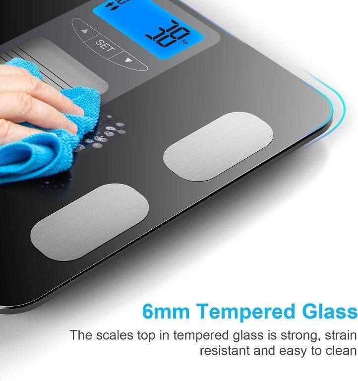 Body Fat Scale, TechRise Digital Body Fat Bathroom Scales, Smart Weighing Scale, 10-User Auto ...