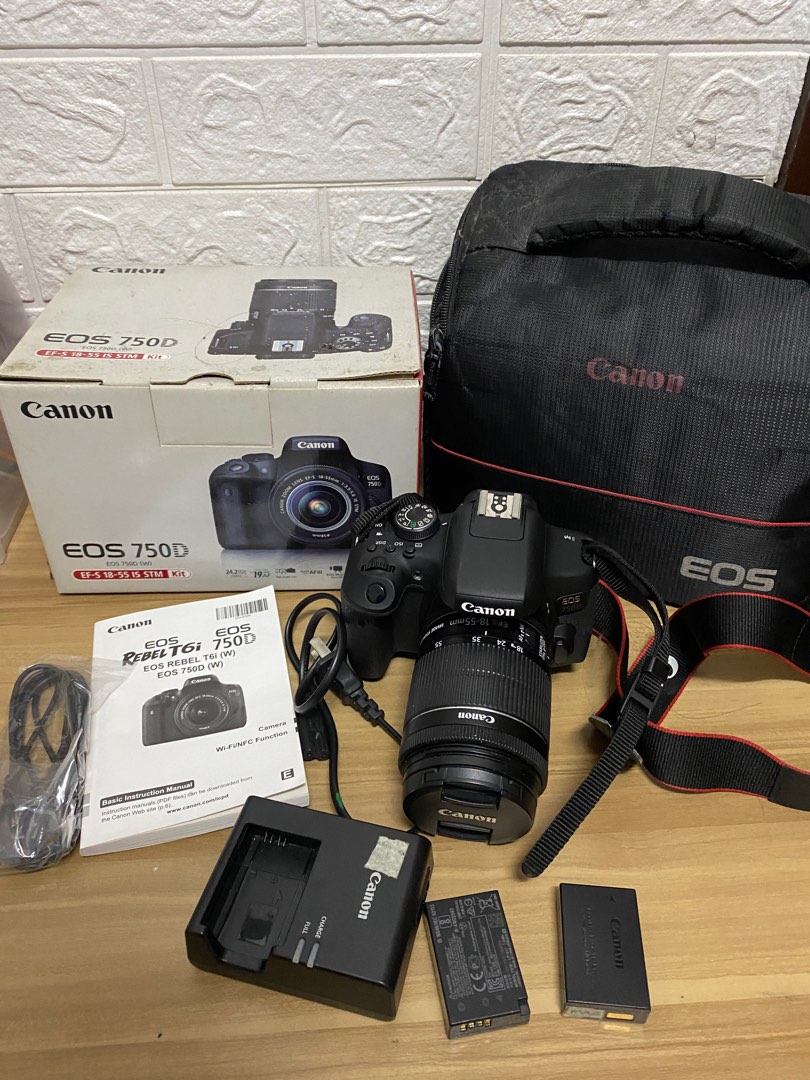Canon EOS 750D complete set, Photography, Cameras on Carousell