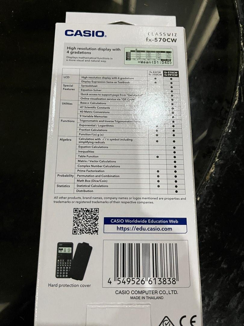 Casio Fx 570CW scientific calculator for sale, Computers & Tech, Office ...