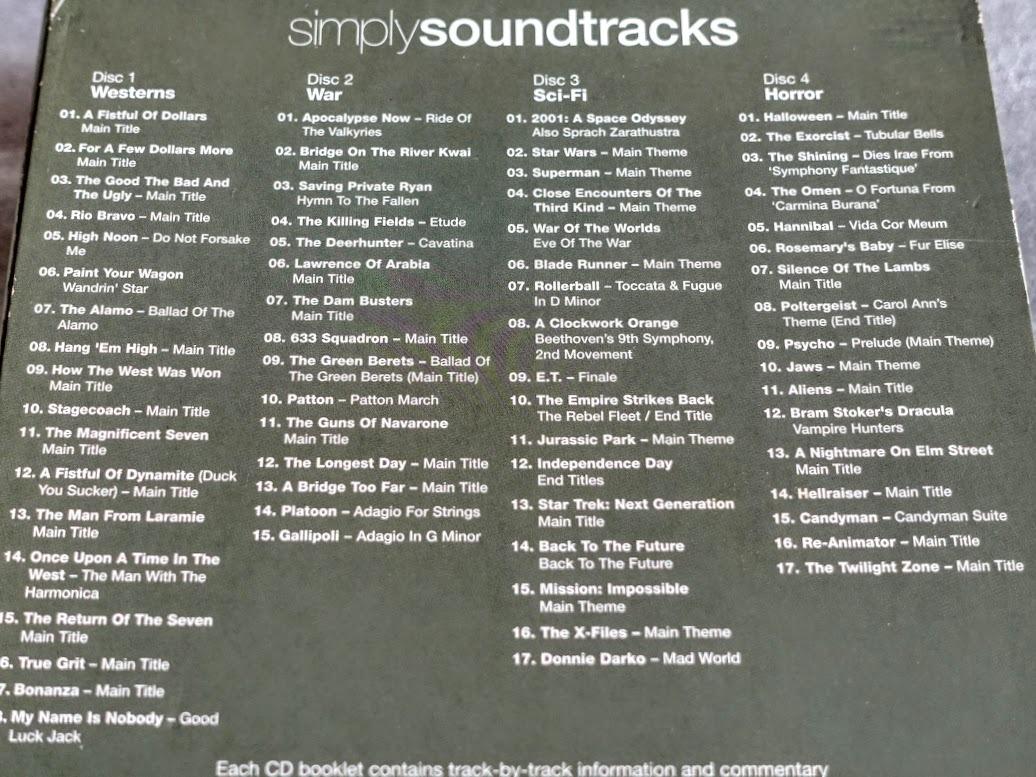 CD,SIMPLY SOUNDTRACKS,(4CD'S OF FILM MUSIC},FISTFUL OF DOLLARS,RIO ...