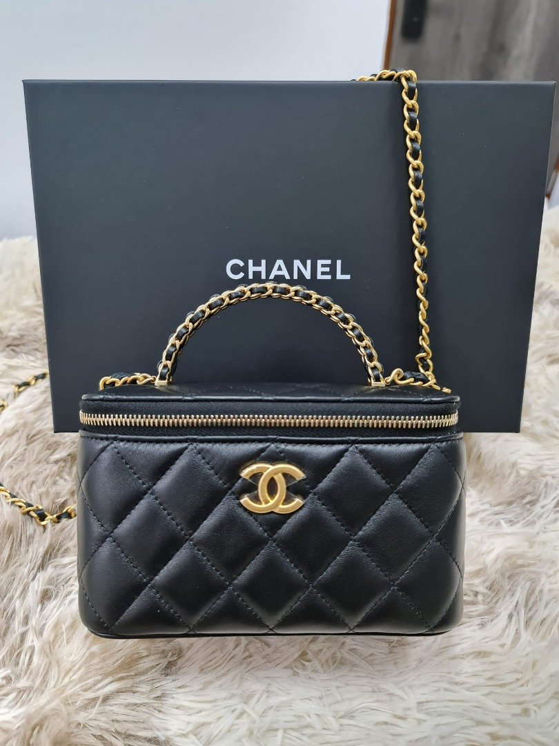 CHANEL 22K VANITY WITH TOP HANDLE - BLACK LAMBSKIN, Luxury, Bags ...