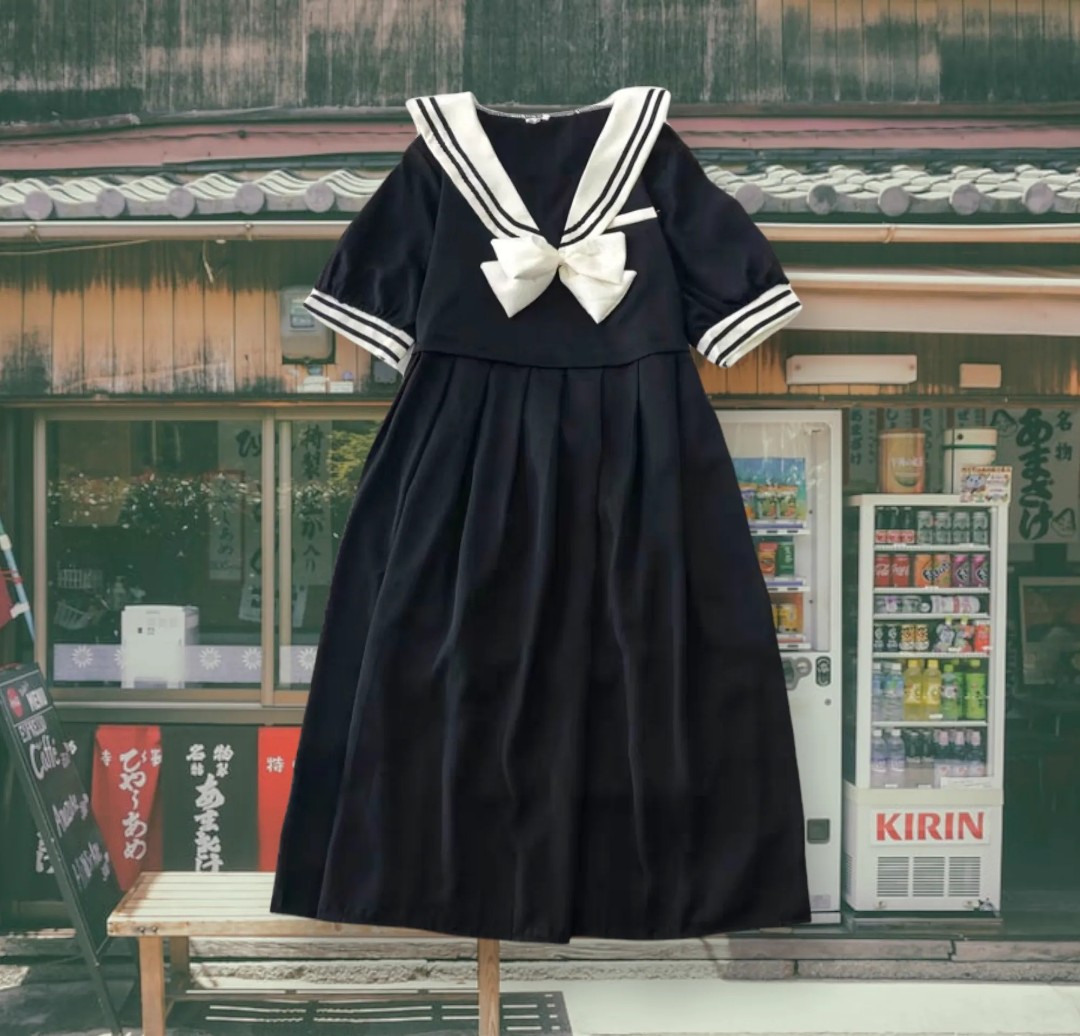 Classic Sailor Dress Short sleeves No ribbon, Women's Fashion, Dresses ...