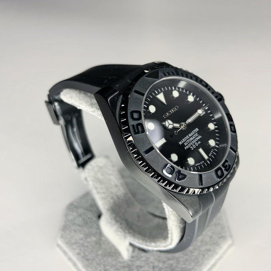 Custom Seiko Mod 40mm Black Yachtmaster v1 Automatic Watch , Men's ...