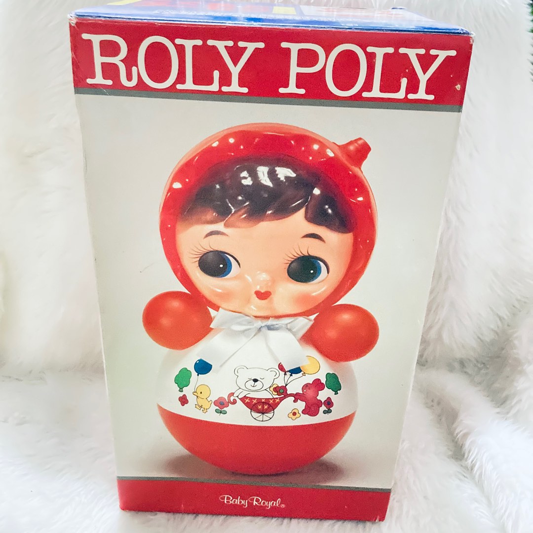 Cute big vintage retro Red Roly Poly Doll comes from Japan / big size ...