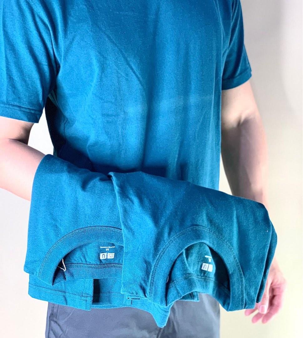 DEFECT Uniqlo T-Shirt Crew Neck Lengan apendek Kaos Pria Original ...