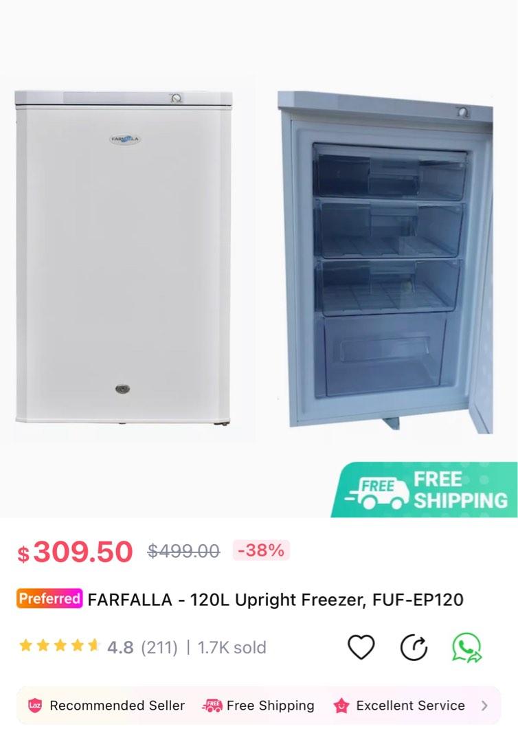 Farfalla Upright Freezer 120L, TV & Home Appliances, Other Home ...