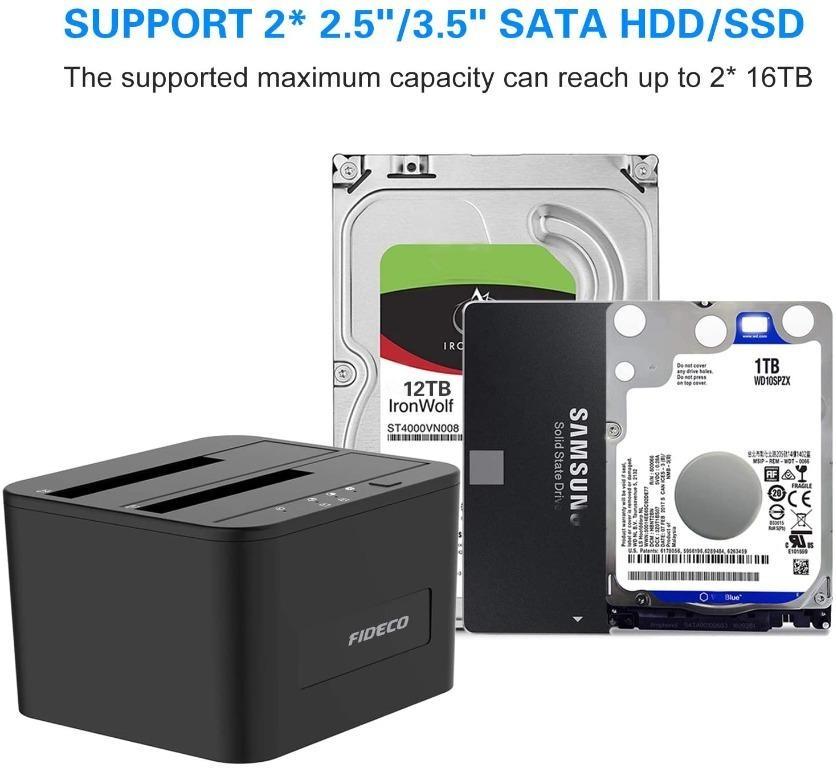 FIDECO Hard Drive Docking Station, USB 3.0 SATA HDD Docking Station for ...
