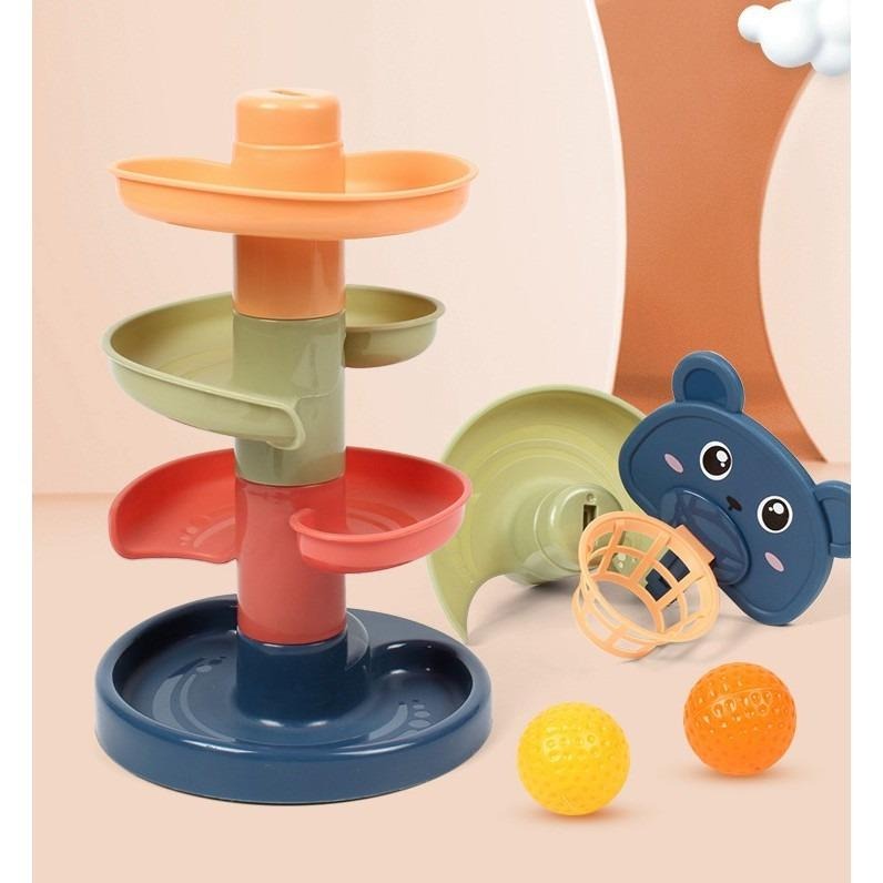 Fun Stacking Track Sliding Ball Toys - 5-Tier Tower Rolling Ball Toy ...