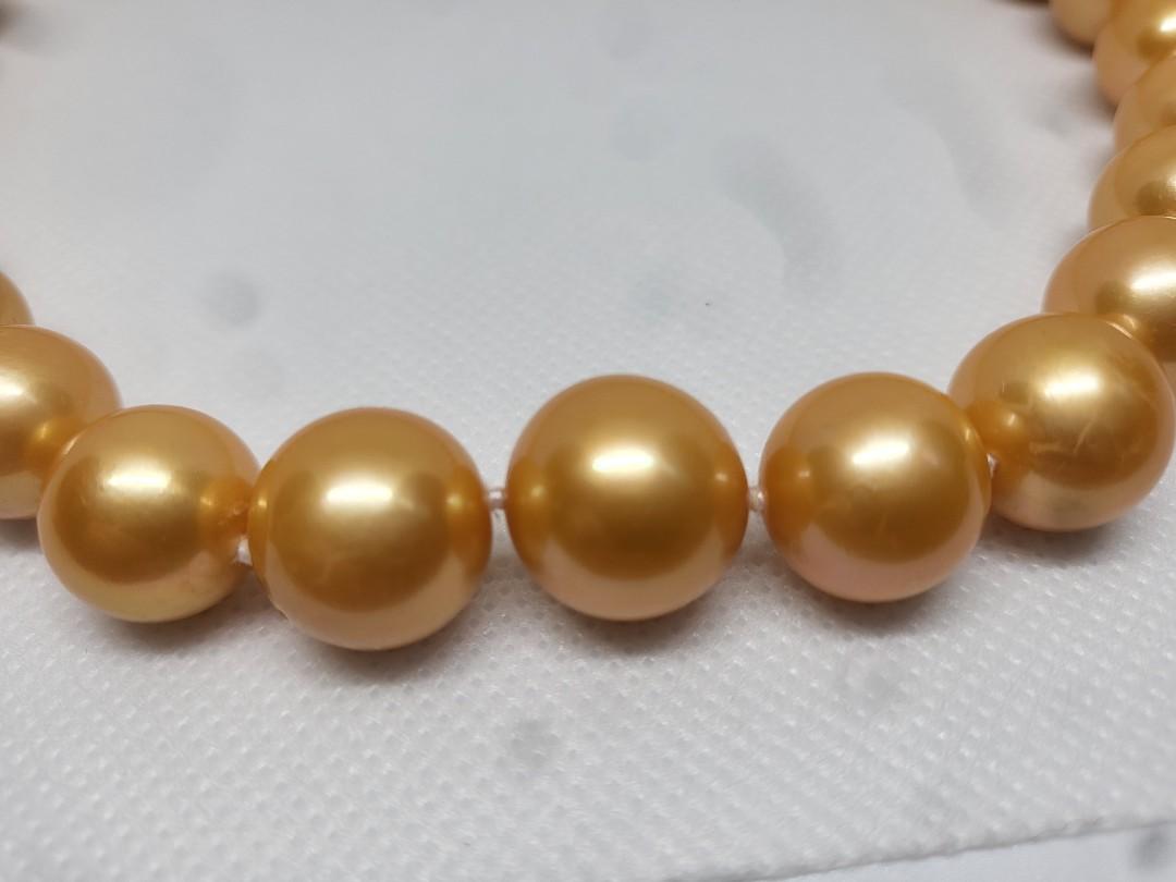 Golden Edison pearls, Women's Fashion, Jewelry & Organisers, Necklaces ...