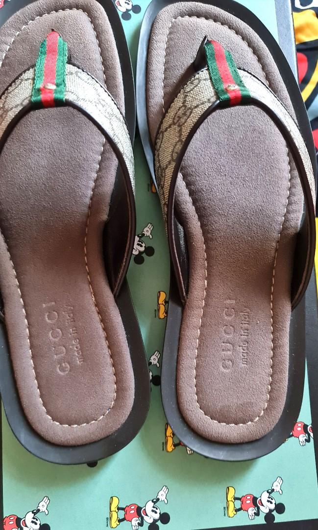 Gucci Monogram Flip Flop/Sandals., Luxury, Sneakers & Footwear on Carousell