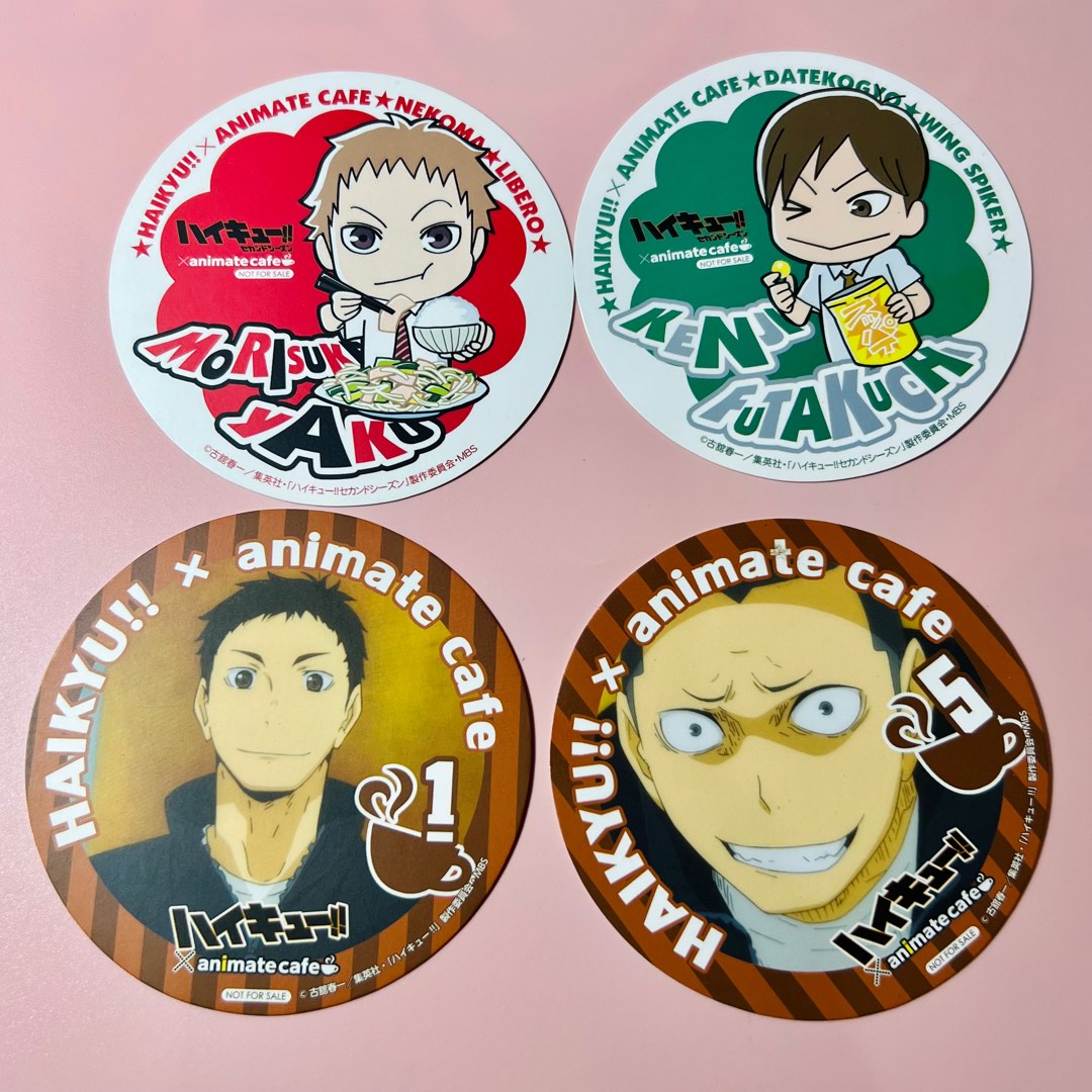 Haikyuu x Animate Cafe Coaster 9cm (Yaku, Kenji, Daichi, Tanak) - Php ...
