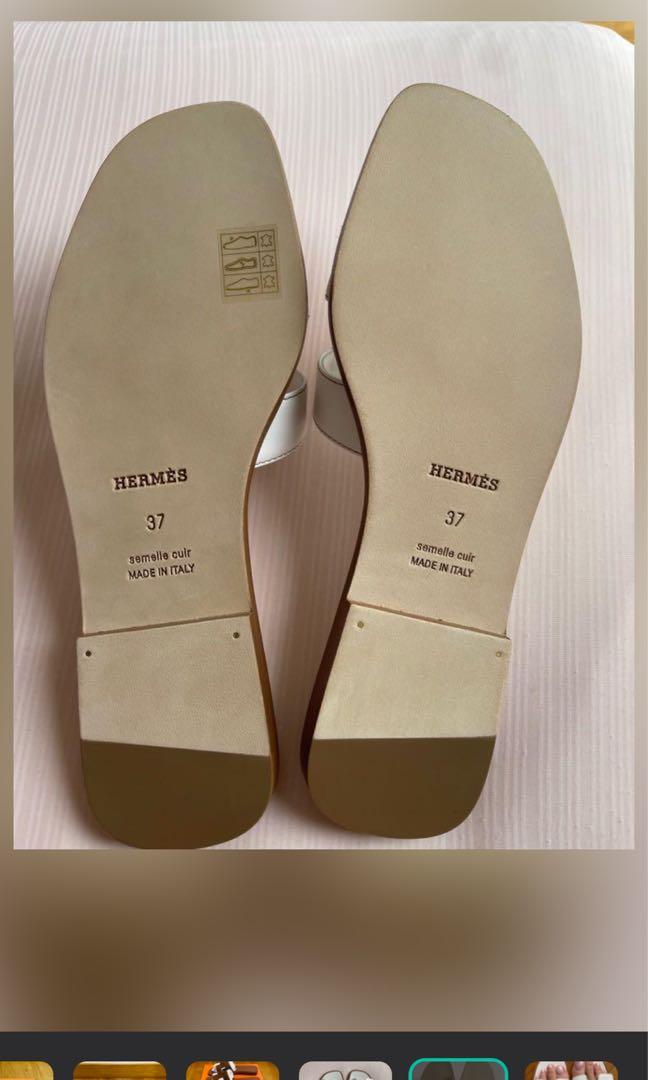 Hermes white Oran Sandel, Luxury, Sneakers & Footwear on Carousell