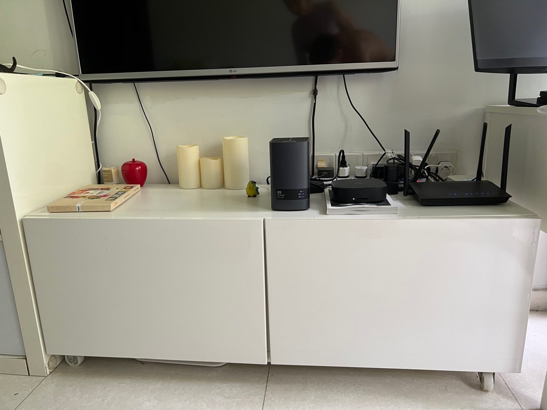 IKEA Besta TV Console with wheels, Furniture & Home Living, Furniture ...