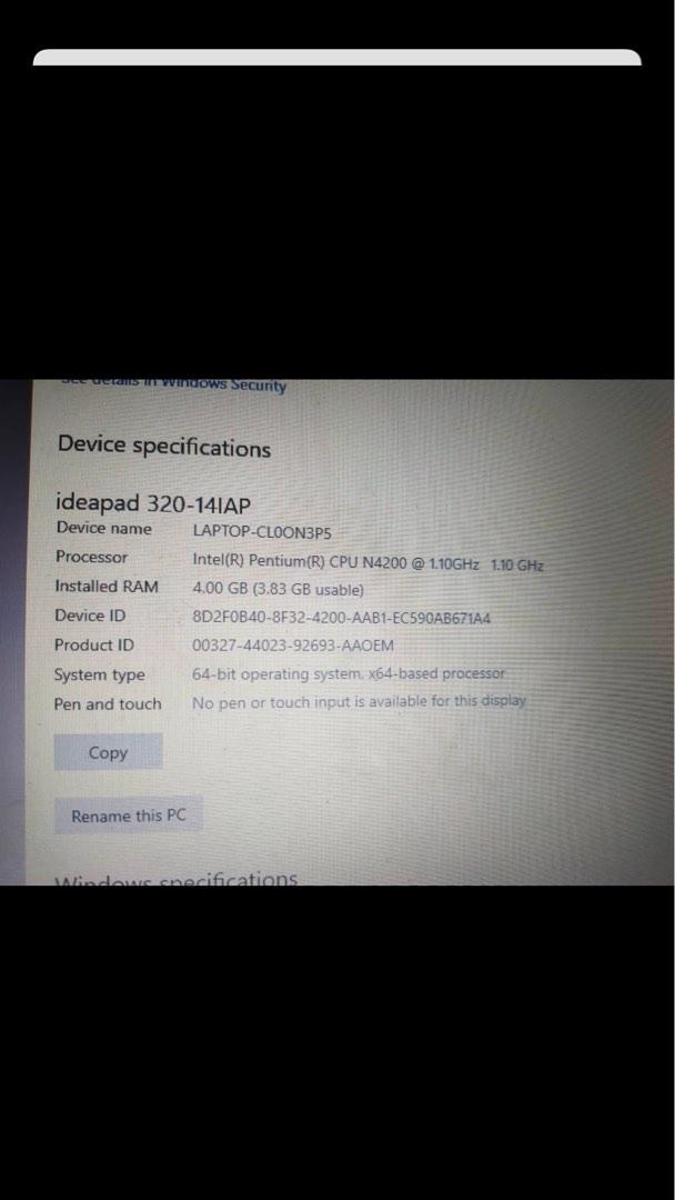 Intel Pentium CPU N4200, Computers & Tech, Laptops & Notebooks on Carousell