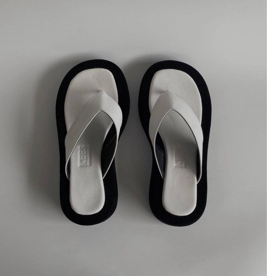 Kees Collection Boni Sandals in White, Women's Fashion, Footwear, Flats ...