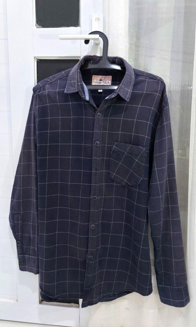 Kemeja Flanel Vander Jack, Fesyen Pria, Pakaian , Atasan di Carousell