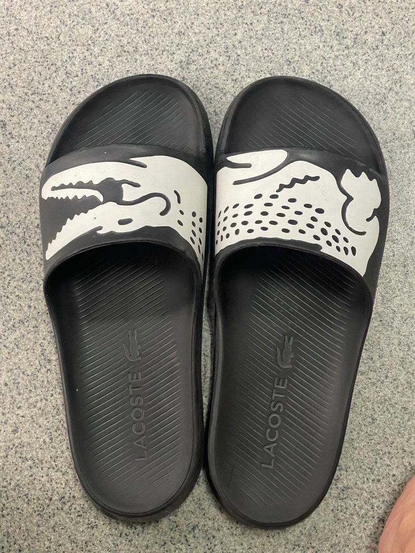 Lacoste Slides, Men's Fashion, Footwear, Flipflops and Slides on Carousell