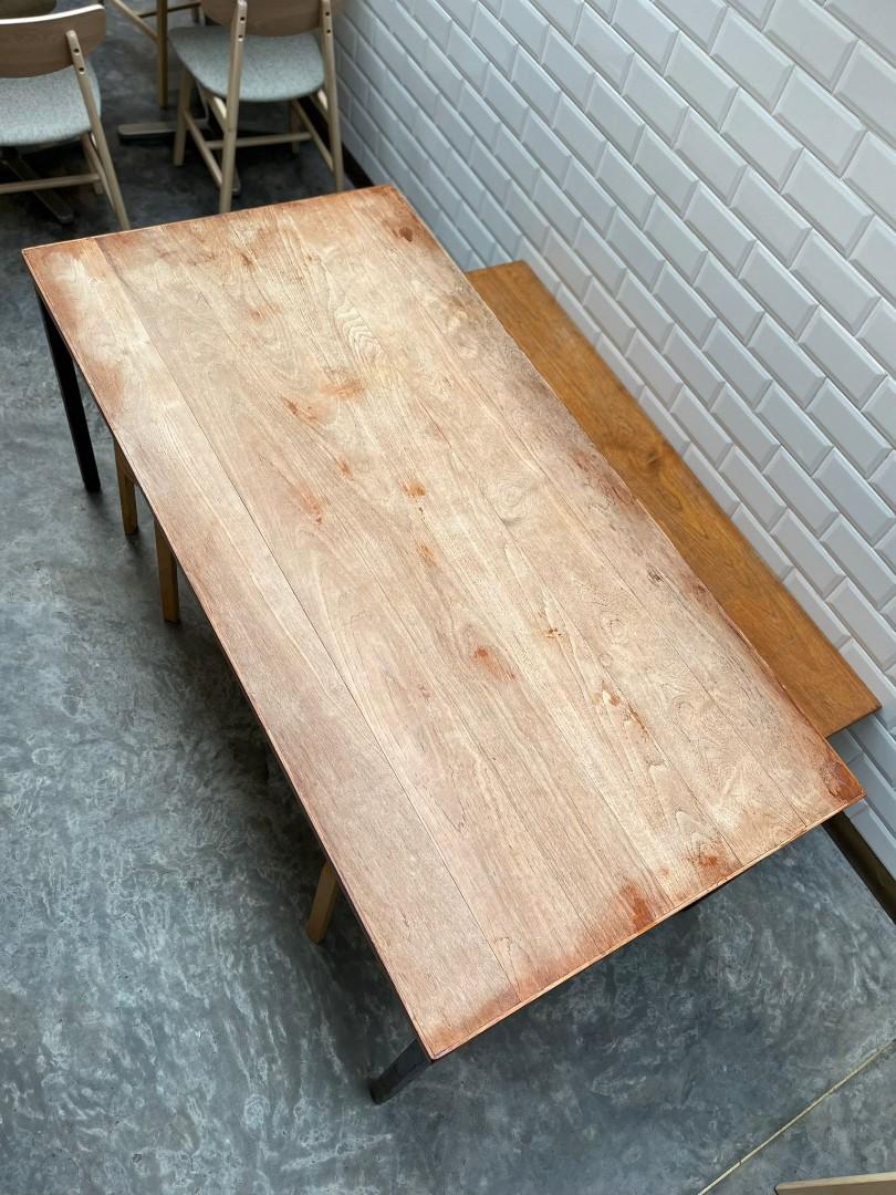Wooden Long Dining Table, Furniture & Home Living, Furniture, Tables ...