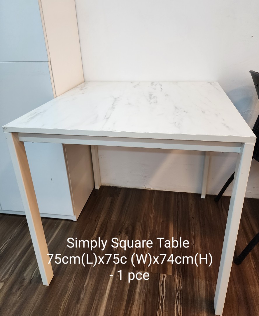 Marble Design Square Table, Furniture & Home Living, Furniture, Tables ...