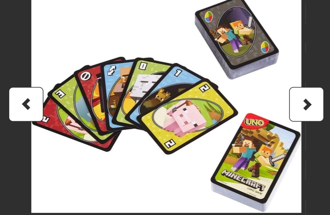 Minecraft UNO card game, Hobbies & Toys, Toys & Games on Carousell