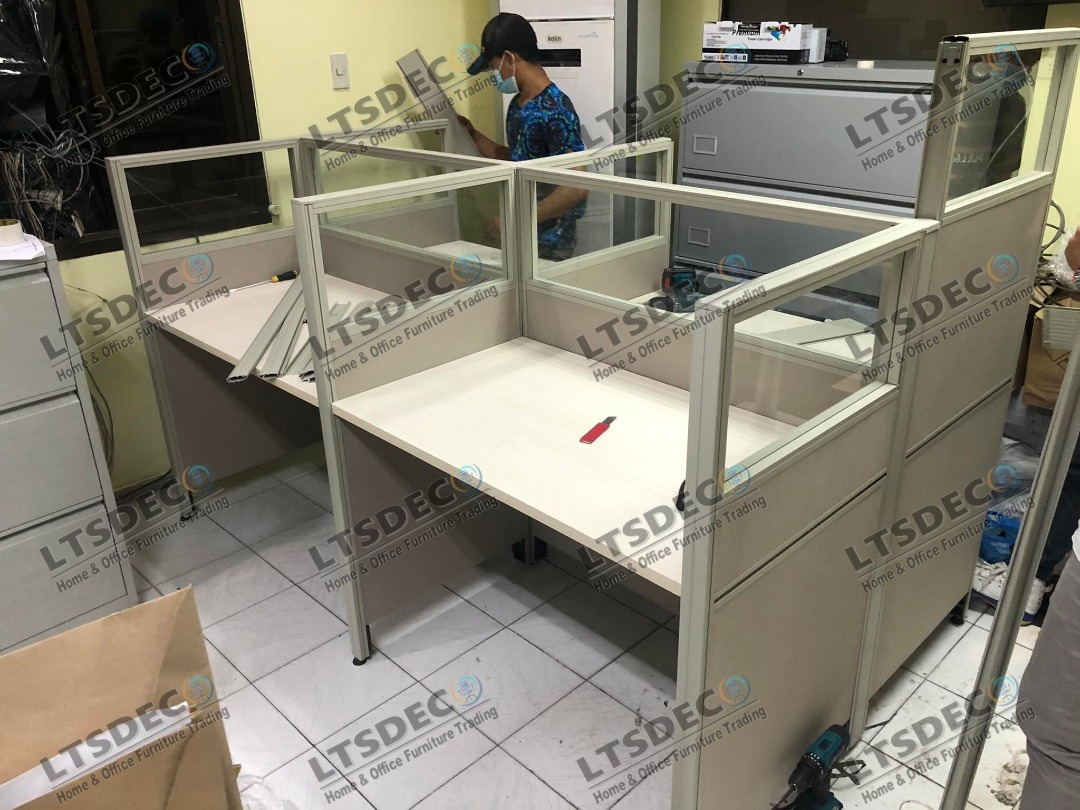 Modular table Office partition Cubicle type Furniture, Furniture & Home ...