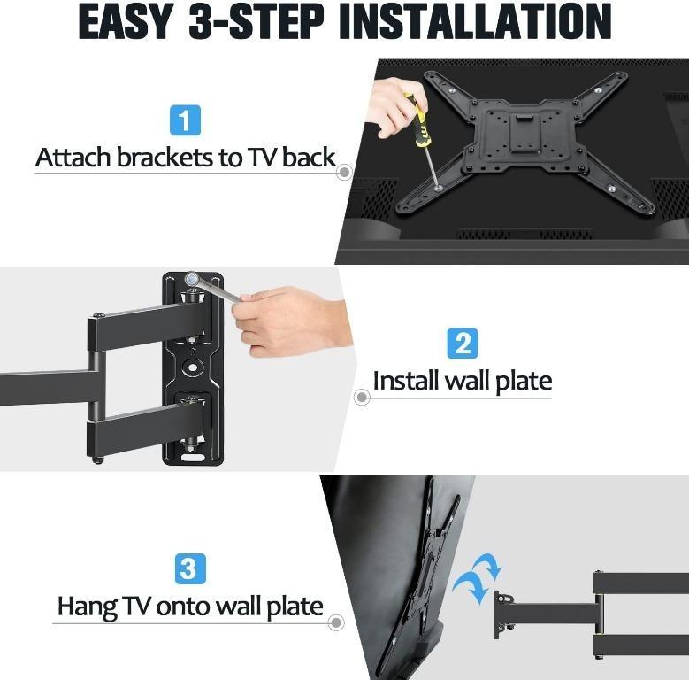 Mounting Dream Full Motion TV Wall Mounts Bracket with Perfect Center ...
