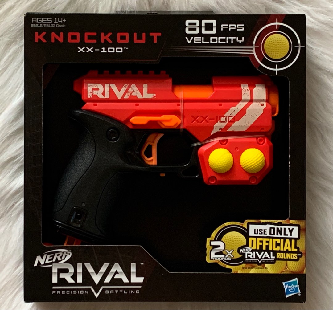 NERF Rival Knockout XX-100 Blaster (Red), 興趣及遊戲, 玩具 & 遊戲類 - Carousell