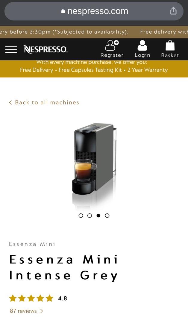 Nespresso Essenza Mini Intense Grey and Aeroccino Bundle, TV & Home ...