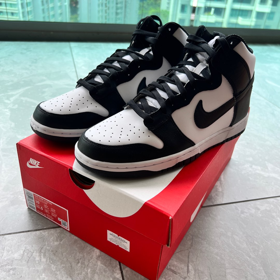 Nike Dunk Hi Retro Panda, Women's Fashion, Footwear, Sneakers on Carousell