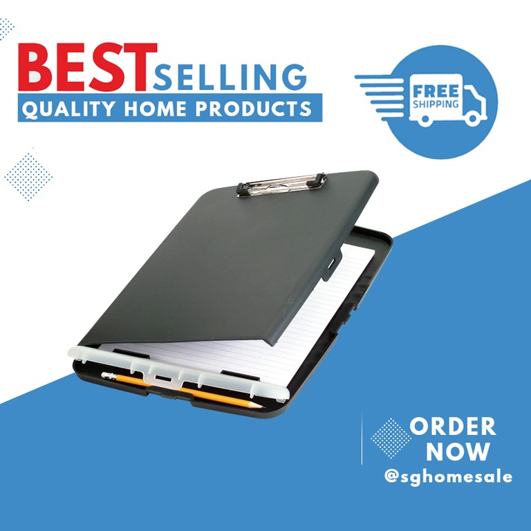 Officemate Slim Clipboard Storage Box, Charcoal (83303), Computers ...