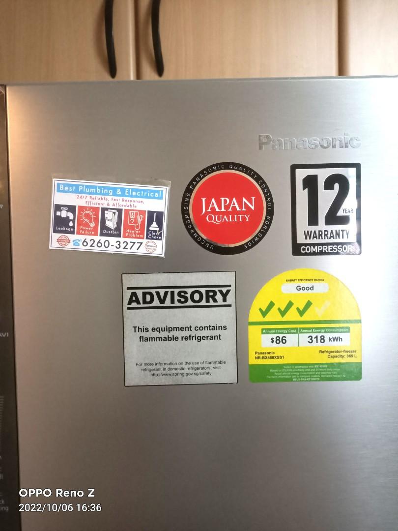 Panasonic fridge 365lit, TV & Home Appliances, Kitchen Appliances ...