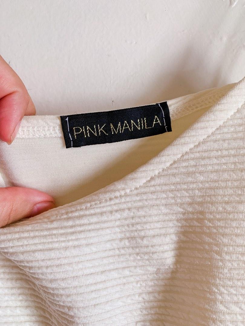 Pink Manila white peplum top, Women's Fashion, Tops, Sleeveless on ...