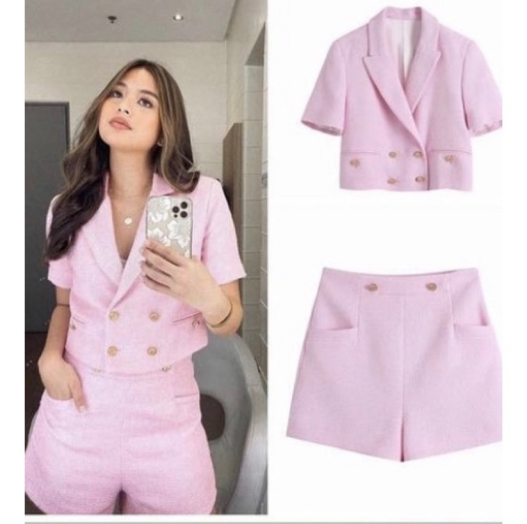 Pink Tweed Coords, Women's Fashion, Dresses & Sets, Sets or Coordinates ...