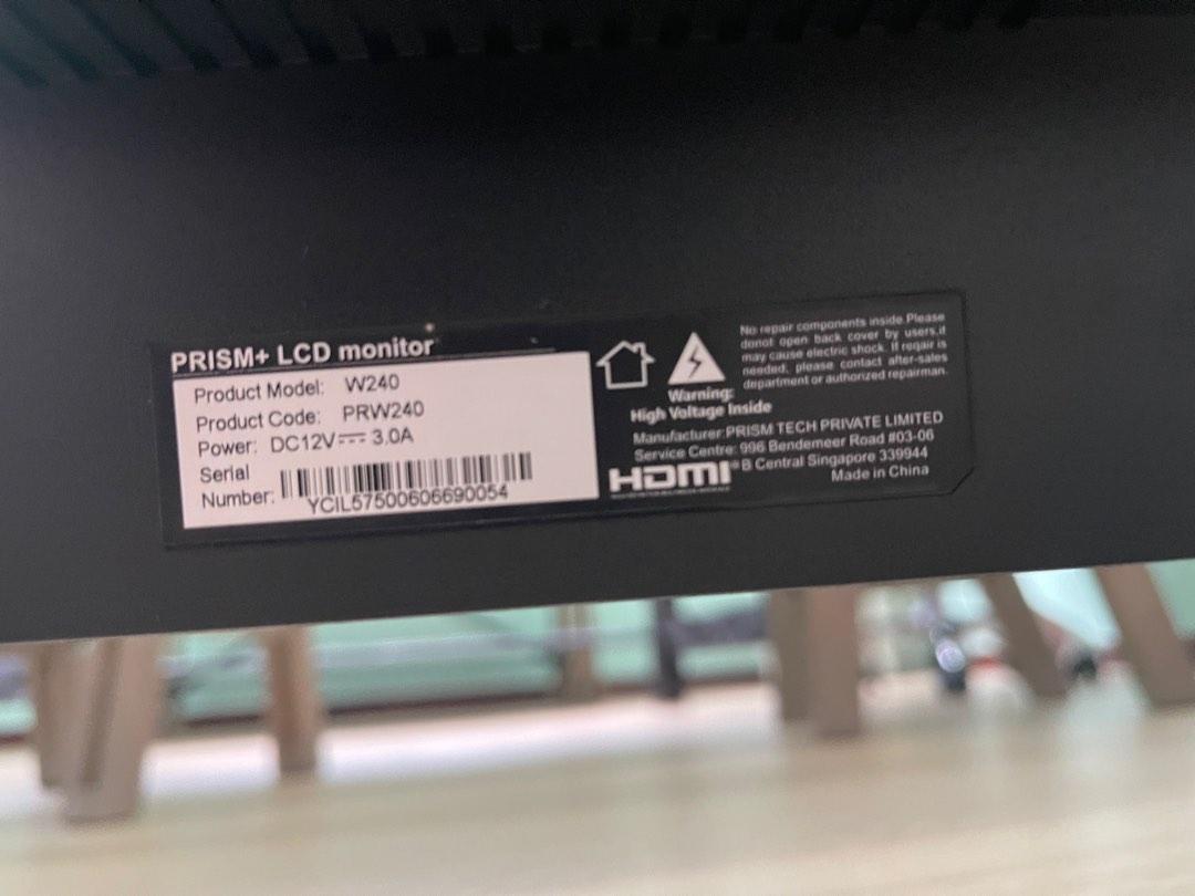 Prism computer monitor 24inch, Computers & Tech, Parts & Accessories ...