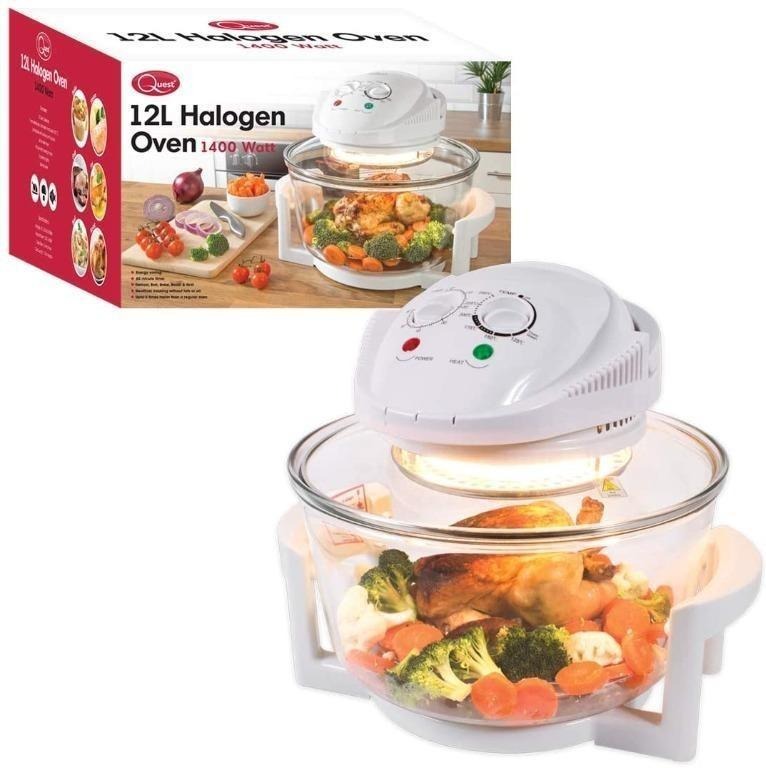 Quest Halogen Oven Low Fat Fryer Glass Housing 12L 1400 Watt, TV & Home ...