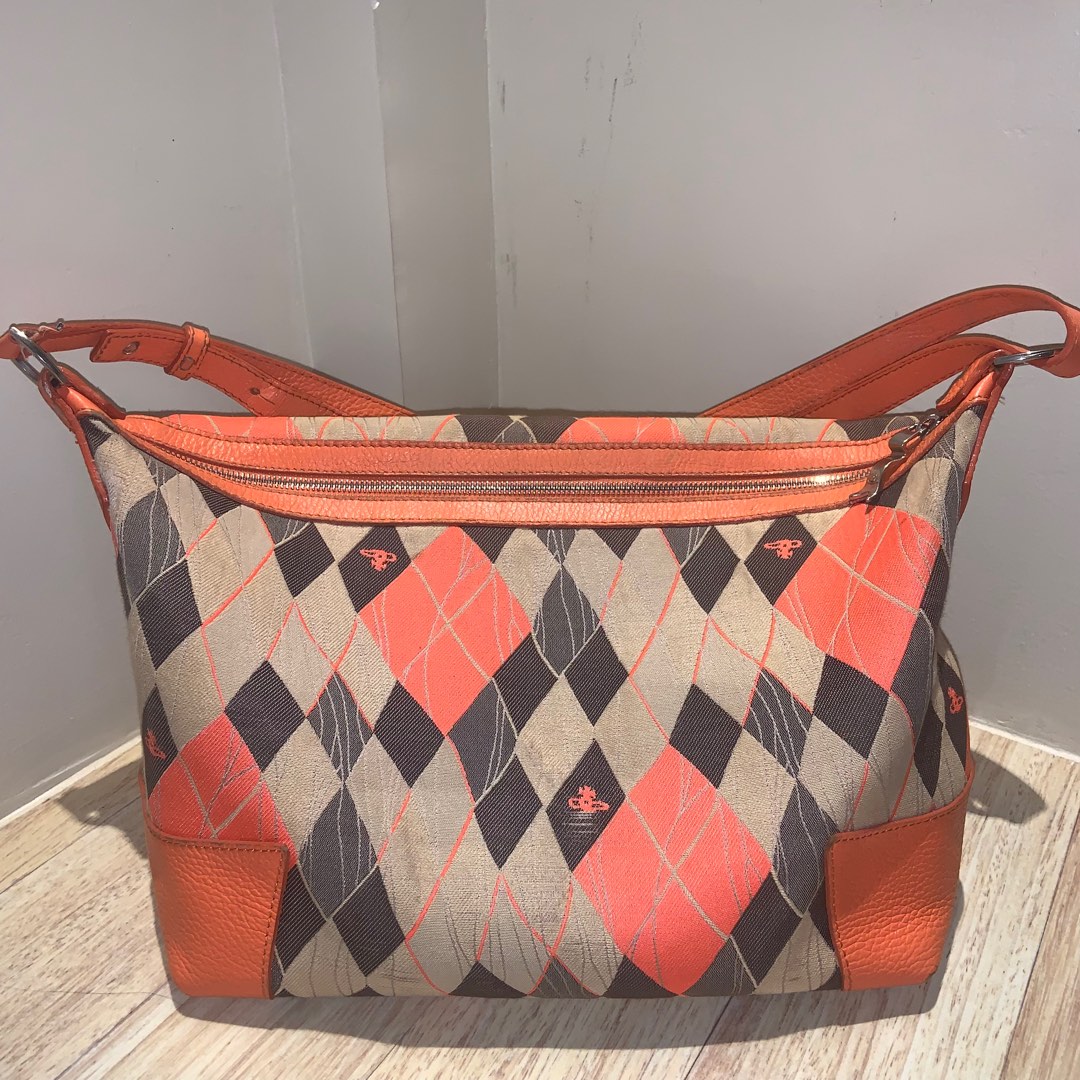 RARE Vivienne Westwood orange argyle boat bag, Women's Fashion, Bags & Wallets, Cross-body Bags ...