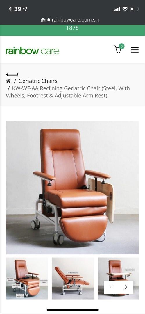 RAINBOW CARE [Brand New] Reclining Geriatric Chair (steel, with Wheels ...