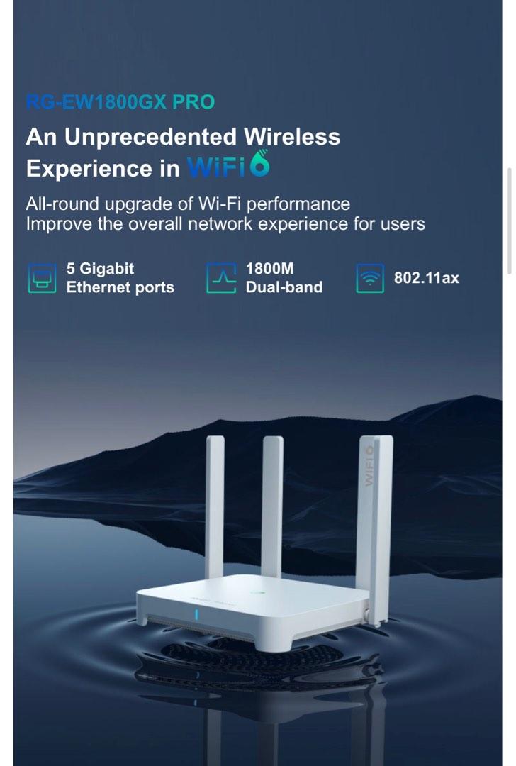 Ruijie Reyee Wifi 6 Router RG-EW1800GX PRO 1800M Wi-Fi 6 Dual-band ...